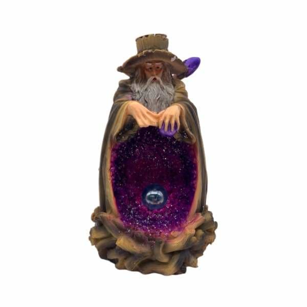 Wizard Purple Crystal Geode Backflow Burner - Smokey Shay’s